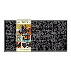 GrassWorx Clean Machine Drain & Dry Boot Tray, 14" x 28", Flint (10376363)