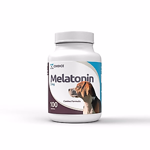 K9 Choice 3 mg Melatonin - 100 Chewable Tablets, Melatonin for Dogs - Natural Immune System Booster