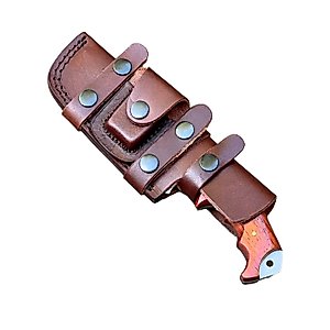 Poshland TR-1168 Custom Handmade Damascus Steel 10 Inches Tracker Knife Leather Sheath