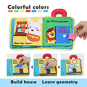 beiens Quiet Book Montessori Toys, Busy Board for Toddlers 1 2 3 4, Toddler Activities Busy Book, Toddlers Travel Toy, Sensory 3D Cloth Books for Infants Baby Boys and Girls Gift