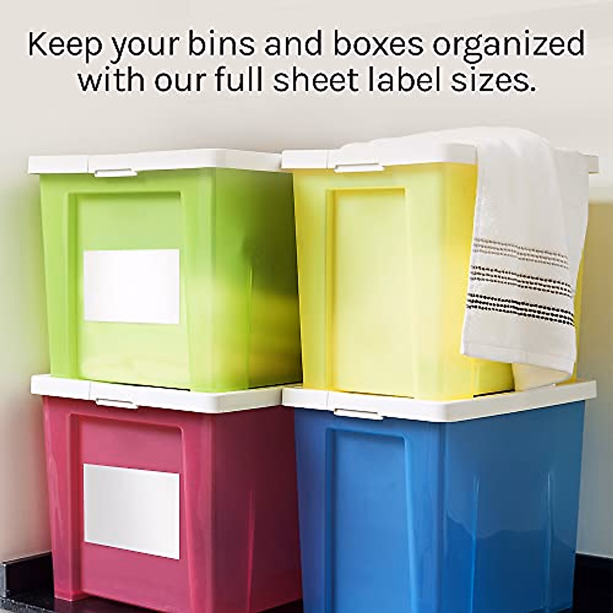 Premium Label Supply White Sticker Full Sheet Shipping Labels – 8.5" x 11" – Laser/Inkjet Compatible – (1 Label/Sheet), 100 Sheets - Letter Size