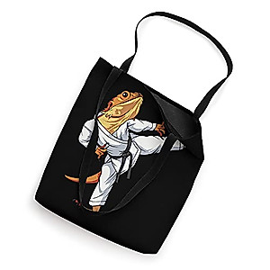 Funny Bearded Dragon Karate Reptile Pogona Martial Arts Pose Tote Bag