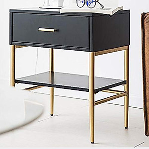 WALNUTA Nordic Light Luxury Bedside Table Simple Modern Bedroom Storage Cabinet Bedside Cabinet Net Red Black Drawer Ins Cabinet