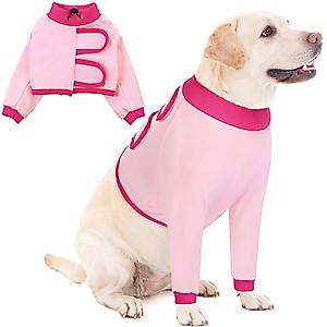 KOESON Dog Recovery Sleeve for Front Legs, Dog Surgery Recovery Suit After Surgery Dog Elbow Protector, Adjustable Dog Leg Sleeve to Stop Licking for Leg Injuries Dog Cone Collar Alternative Pink L