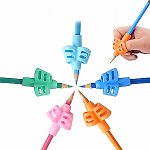 Mlife Pencil Grips - 10PCS Children Pencil Holder Writing Aid Grip Trainer, Ergonomic Training Pen Grip Posture Correction Tool for Kids (Set of 10PCS)
