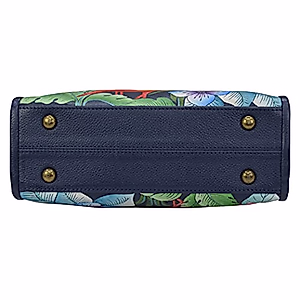 Anna by Anuschka Hand Painted Women’s Genuine Leather Convertible Satchel -Flamingo Fever