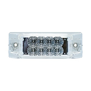 GG Grand General 77661 Amber Rectangular Spyder 8-LED Marker and Clearance Sealed Light with Clear Lens