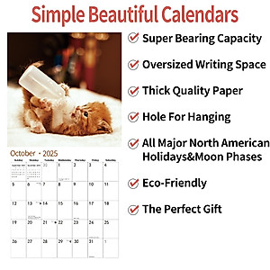 2025 Wall Calendar,Calendar 2025, January 2025 - December 2025, Wall Calendar Baby Kitten, 12" x 24" Opened,Full Page Months Thick & Sturdy Paper for Calendar Organizing & Planning