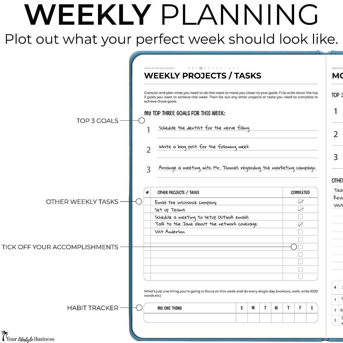 90 Day Goal Setting Journal, Track Progress Daily, Multiple Use Cases, One Journal for All