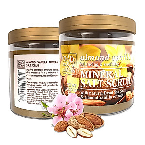 Dead Sea Collection Almond Vanilla Salt Scrub – Exfoliating Body Scrub for Women – Moisturizing and Nourishing Skin – with Pure Oils and Dead Sea Minerals (23.28 Oz)