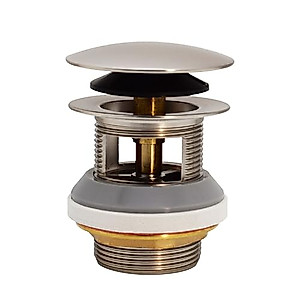 Westbrass 1-1/2" NPSM Coarse Thread Tip-Toe Bathtub Drain, Satin Nickel, D98R-07