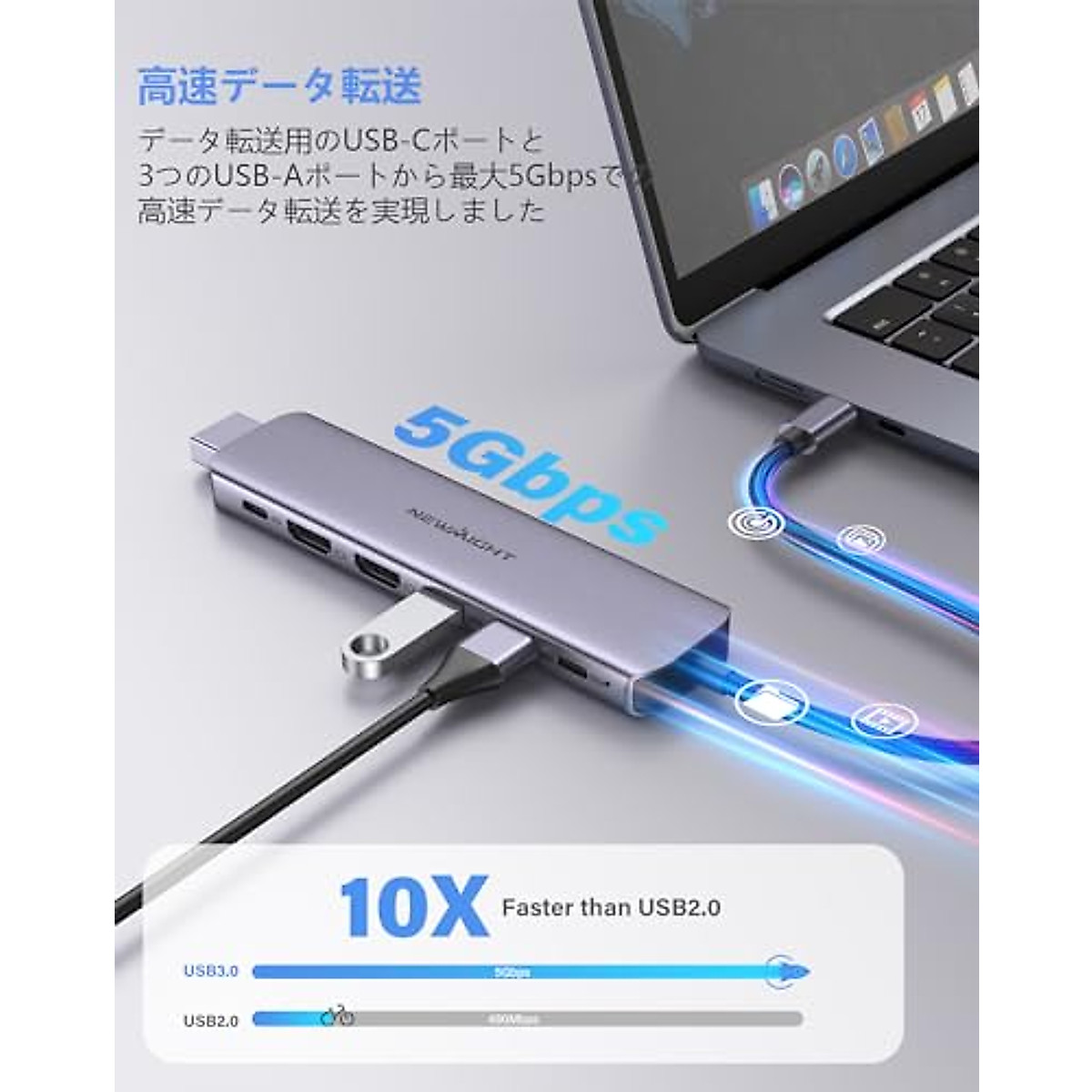 USB C Docking Station Dual HDMI Monitor, Newmight 7 in 1 USB C to Dual HDMI Adapter with 3 USB 3.0, PD 100W Charging, USB C 3.0, USB C Hub Multiport Adapter for Dell, HP, MacBook, iPhone 15 Series