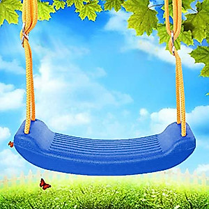 Swing Seat Anti Skid Buckle Kids Swing Seat Adjustable Tear Resistant Rope Children Seat Swing for Park Outdoor (Blue)
