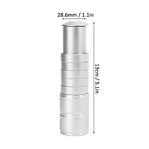 Tissting Bike Fork Stem Extender, Aluminium Alloy Front Fork Head Tube Booster Extender Stem Booster Bicycle Handlebar Riser for Mountain Road Bike(Silver)