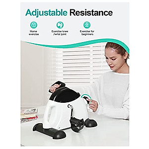 Cyclace Under Desk Bike Pedal Exerciser for Arm/Leg Exercise - Portable Mini Exercise Bike Desk Cycle, Leg Exerciser for Home/Office Workout (VC-White)