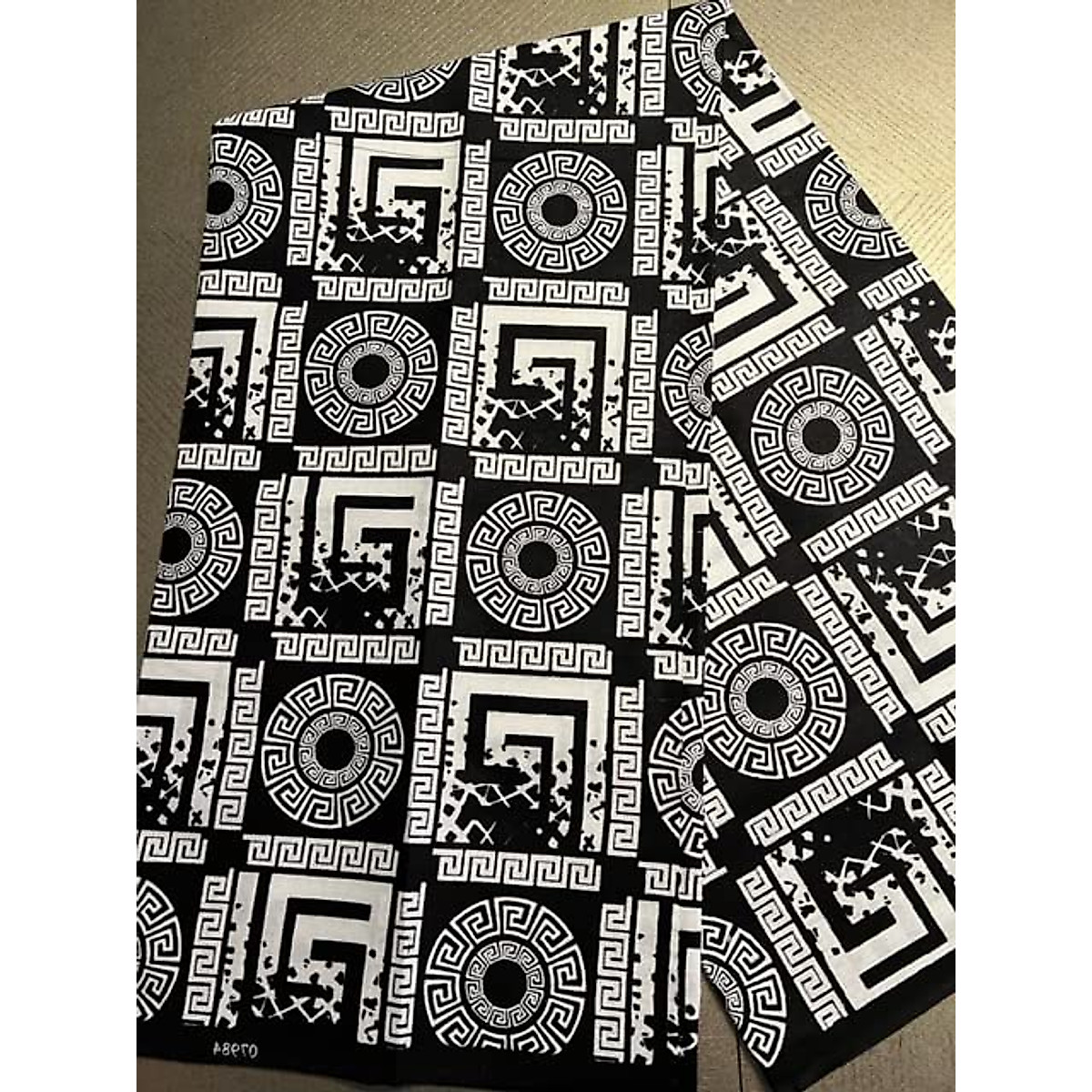 Black and White Ankara #1 Fabric 1 Yard, Mud Fabric African Fabric, 100% Cotton African Cloth, Ankara Head Tie Scarf, African Print Wax, One Yard Ankara African Print