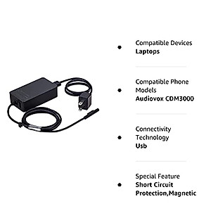 Surface Laptop Charger 65W,for Surface Pro 3 Pro 4 Pro 5 Pro 6 Pro 7 Pro X Surface Go 1 2 Surface Laptop 1 2 3 Surface Book with Wall Plug and Power Cord