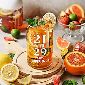 50th Birthday Gifts for Women,Gifts For Turning 50-50 Years Old Birthday Gifts for Her, Mom, Wife, Sister, Friends, Premium Laser Etched Engraved 16 Ounces Jar Drinking Glasses Cups