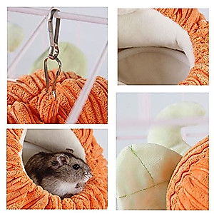 DIEWU Pet Winter Hanging Plush House Hammock Warm Bed Nest for Hamster Guinea Pig Hedgehog Chinchilla