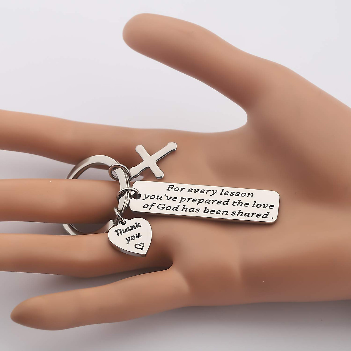 BAUNA Sunday School Teacher Appreciation Gifts For Every Lesson You've Prepared the Love of God Has Been Shared Religious Teacher Keychain Bible Study Teacher Gift (Sunday School Teacher Keychain)