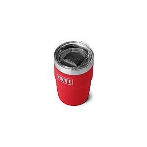 YETI Rambler 8 oz Stackable Cup, Stainless Steel, Vacuum Insulated Espresso Cup with MagSlider Lid, Rescue Red