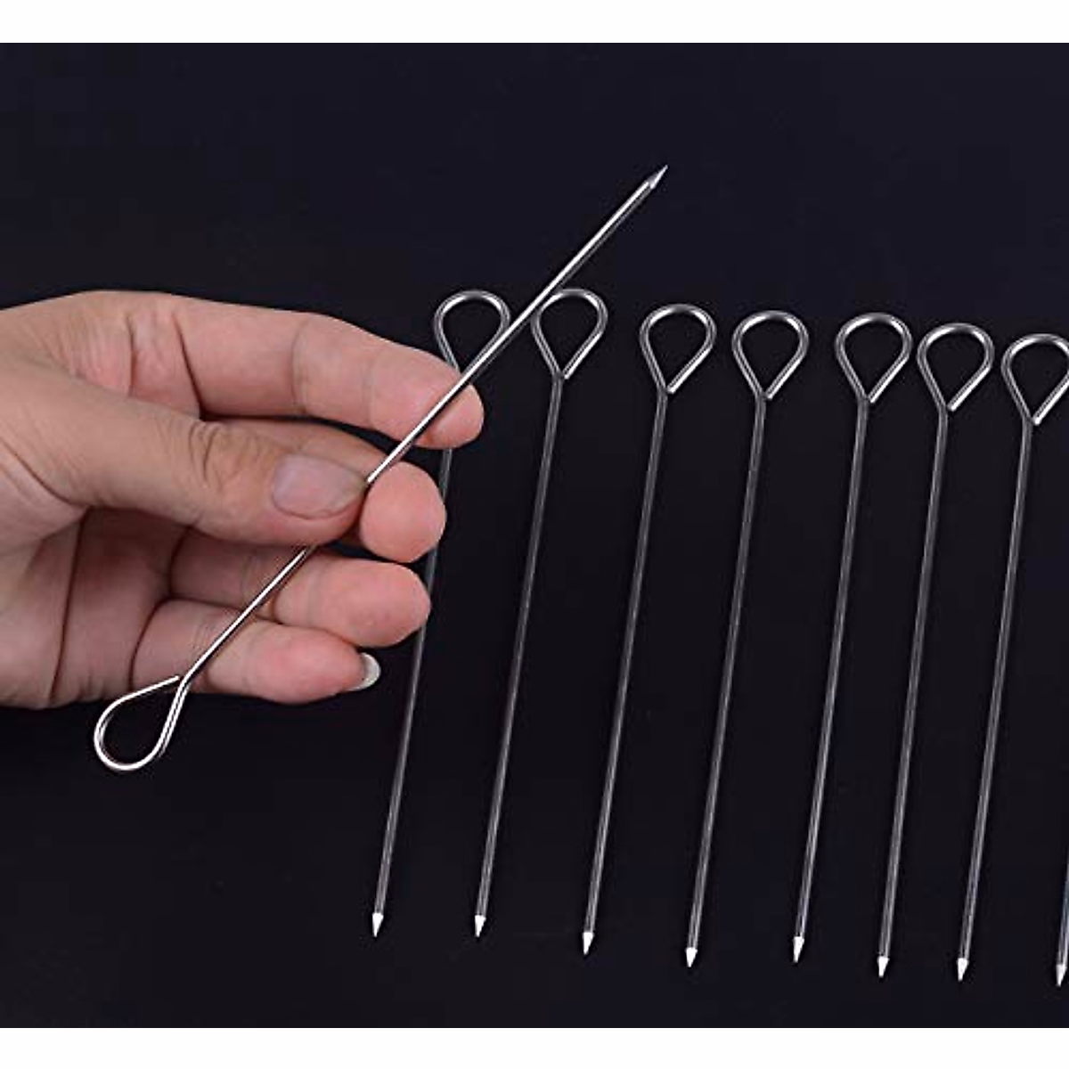 HONSHEN 30 pcs 6 inches Turkey Lacers for Trussing Turkey,Stainless Steel Skewers Turkey Pins for Trussing Turkey and Poultry