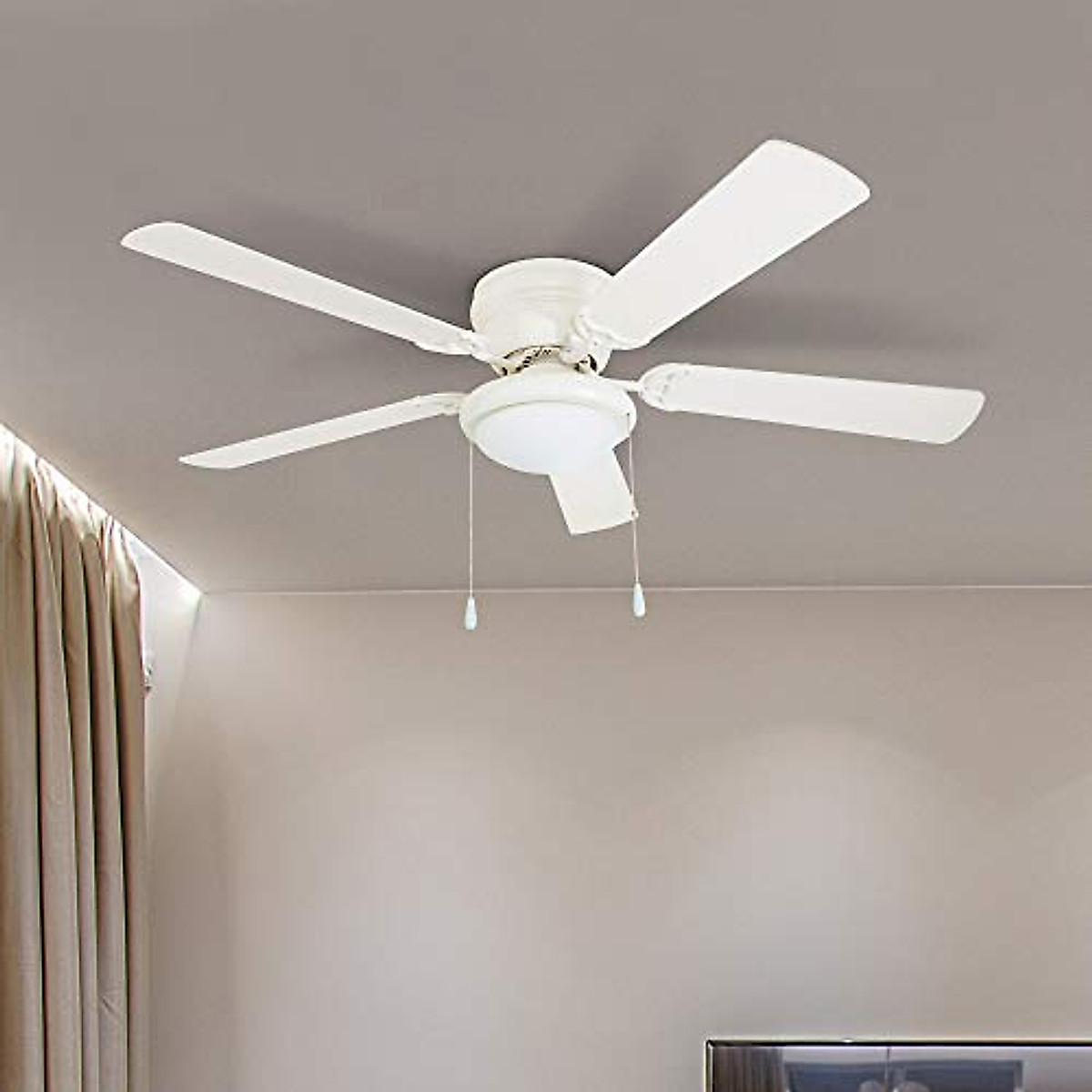 Portage Bay 50254 Hugger 52" White West Hill Ceiling Fan with Bowl Light Kit