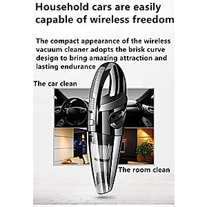 DJW car Vacuum Cleaner, Wireless car Dry and Wet Vacuum Cleaner Home Handheld Vacuum Cleaner