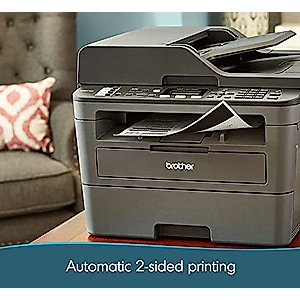 Brother MFC L2700 Series Compact Wireless Monochrome Laser All-in-One Printer - Print Copy Scan Fax - Mobile Printing - Auto Duplex Printing - Up to 32 Pages/Min - ADF - 2-line LCD (Renewed)