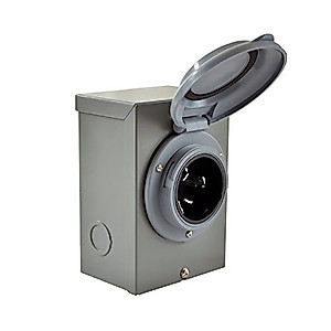 Conntek 80SS2-GYBX 50 Amps 125/250 Volts Power Inlet Box, For Generators Up to 12,500 Watts, Grey Cap