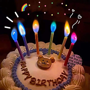 Dabria Birthday Candles 12 Colored Flame Candles Gift Candles Creative Candles Candles for Cake Digital Candle