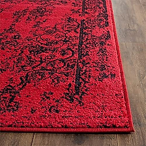 SAFAVIEH Adirondack Collection 6' x 9' Red / Black ADR101F Oriental Distressed Non-Shedding Living Room Bedroom Dining Home Office Area Rug