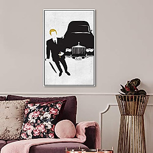 Hatcher and Ethan Transportation Wall Art Framed Canvas Prints 'Thomas Crown' Automobiles Home Décor, 20" x 30", Black, White