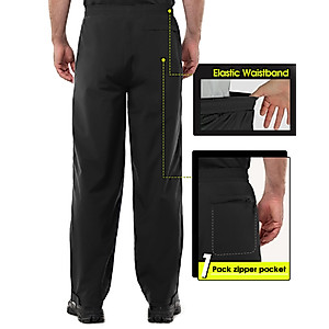 33,000ft Men's Rain Pants Waterproof Rain Over Pants Windproof Lightweight Outdoor Rain Pants for Work Golf Hiking Fishing Black