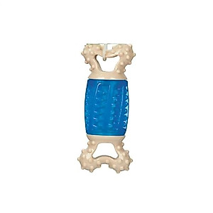 MPP 6" Giggle Bones Tough Dental Dog Toy Durable Unique Shape Texture Massages Gums (Blue)