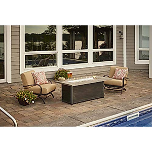 The Outdoor Greatroom Company Propane Fire Pit Table - Cedar Ridge Outdoor Gas Fire Pits for Outside Patio - Fire Table Compatible with Natural Gas or Liquid Propane - 80,000 BTUs
