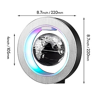 YANGHX Floating Globe World Map 4inch Rotating Magnetic Mysteriously Suspended in Air World Map Home Decoration Crafts Fashion Holiday Gifts (Black)