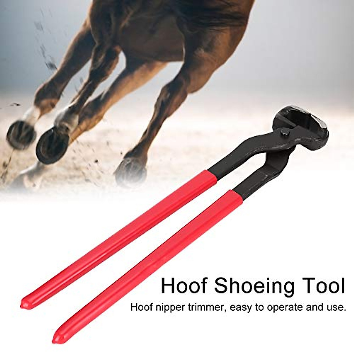 Zerodis Professional 16in Horse Farrier Hoof Trimmer, Steel Hoof Nipper Trimmer Cutter Pull Nails Tool