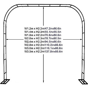 MISKYN Heavy Duty Metal Garden Arch Trellis 1.2M 1.4M 1.8M 2.4M 3M 3.5M Wide Weather-Resistant Rose Arches Wedding Archway Frame, Garden Entrances Decoration Arch Stand,Black,W1.2M*H2.2M