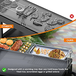 Stanbroil Griddle Warming Rack and Tray for 28" Blackstone Griddle - Foldable Cooking Grate BBQ Accessories Compatible with 28" Blackstone Griddle (Not Work with Hood)