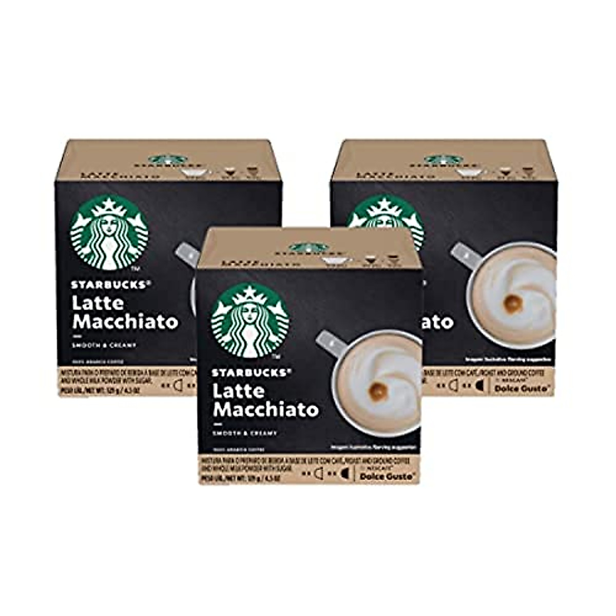 Dolce Gusto Starbucks Coffee, Latte Macchiato, (Packaging May Vary) 12 Count, Pack of 3