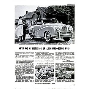 1954 AUSTIN A40 SOMERSET CONVERTIBLE LARGE NON-COLOR AD - USA