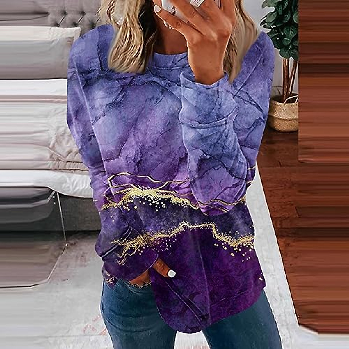JJHAEVDY Christmas Women Fashion Sweatshirts Long Sleeve Clothes Button Up Color Blocking Tops Lightweight Pullover Zip Up Sweatshirt Women Tshirts(3-Dark Purple,3X-Large)