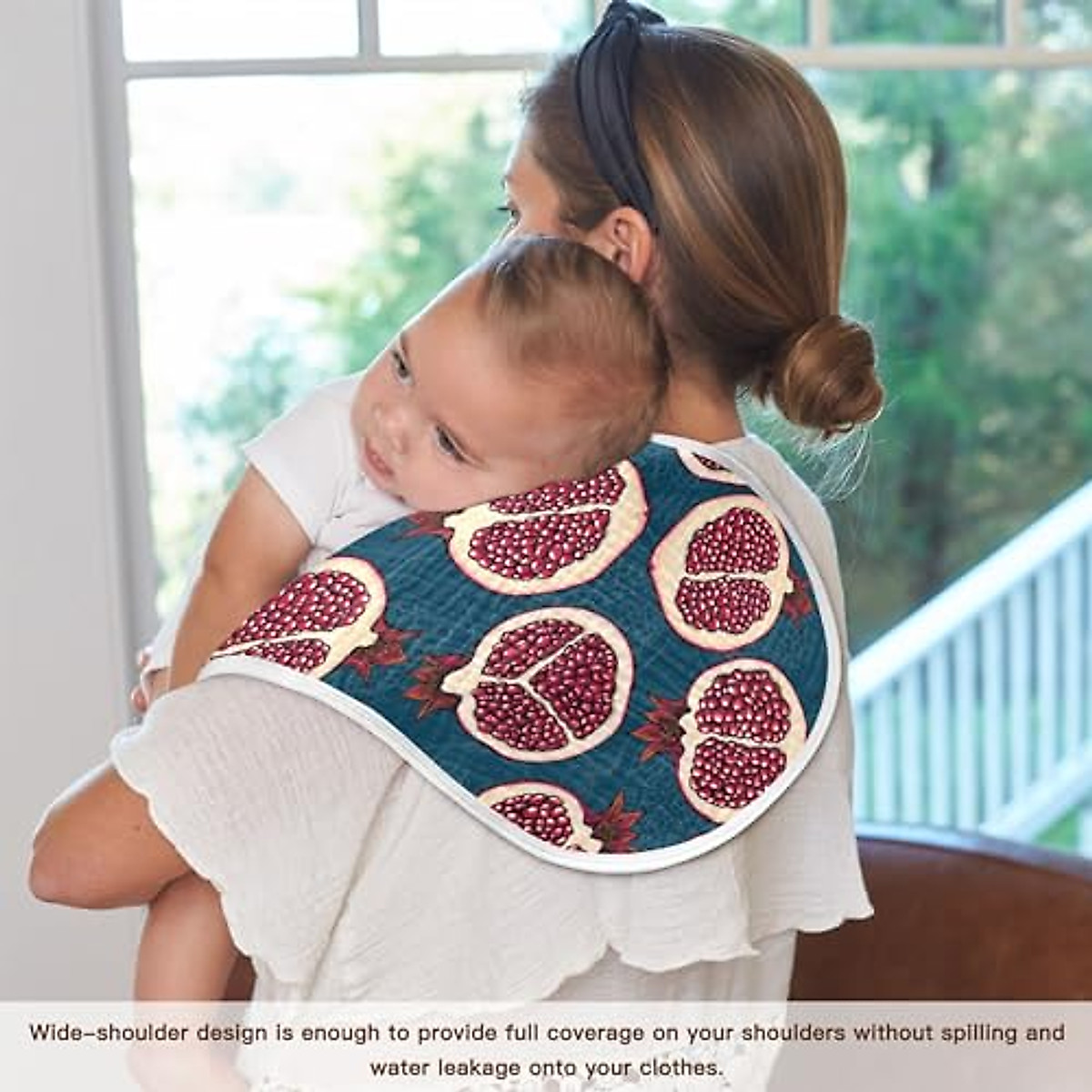 vvfelixl Baby Burp Cloths Pomegranarte Fruit Baby Newborn Cotton Burping Cloths Set Baby Washcloths 4 Pack Blue