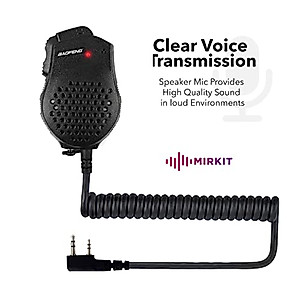 Original Baofeng Mic for UV-82 Speaker Mic Compatible with Baofeng Radios: UV-82HP, UV-82L, UV-5R Series and All Ham Radio Dual PTT Design with K2 Plug