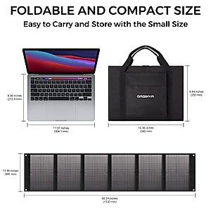 Portable Solar Panel –60W Foldable Solar Panel for Camping with 5V USB and 18V DC Output - Perfect for Camping Charging Phones Tablets & Outdoor Devices–Compatible with Solar Generators Power Stations