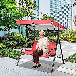 XYQSBY Seat/Roof Replacement for Garden Canopy Swing 2/3 Seater, Canopy Swing Chair Cover Replacement Set, Waterproof Anti-UV 210T Silver Coated Polyester Taffeta (Color : Blue, Size : 142×120×18CM)