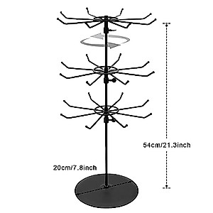 APL Display Medium Duty Adjustable Three Tier Counter Top Spinner Display Stand, Black