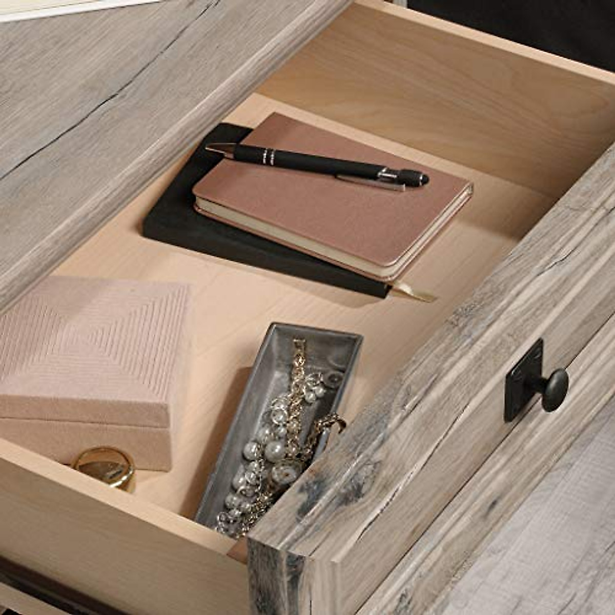 Sauder Palladia Night Stand, L: 23.15" x W: 15.51" x H: 24.8", Split Oak Finish