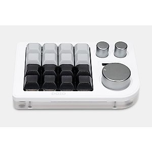 KEEBMONKEY Megalodon Triple Knob Macro Pad Programmable Designer Mini Keyboard 16 Keys (White)